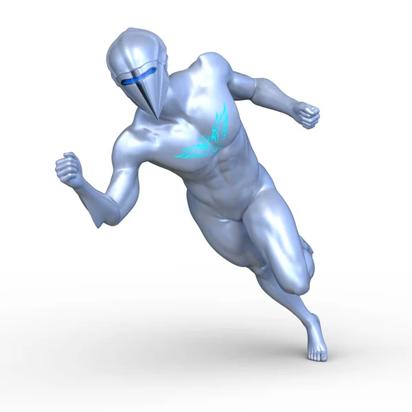 Rendering Silver Man Statue — Stock Photo © TsuneoMP #300108552