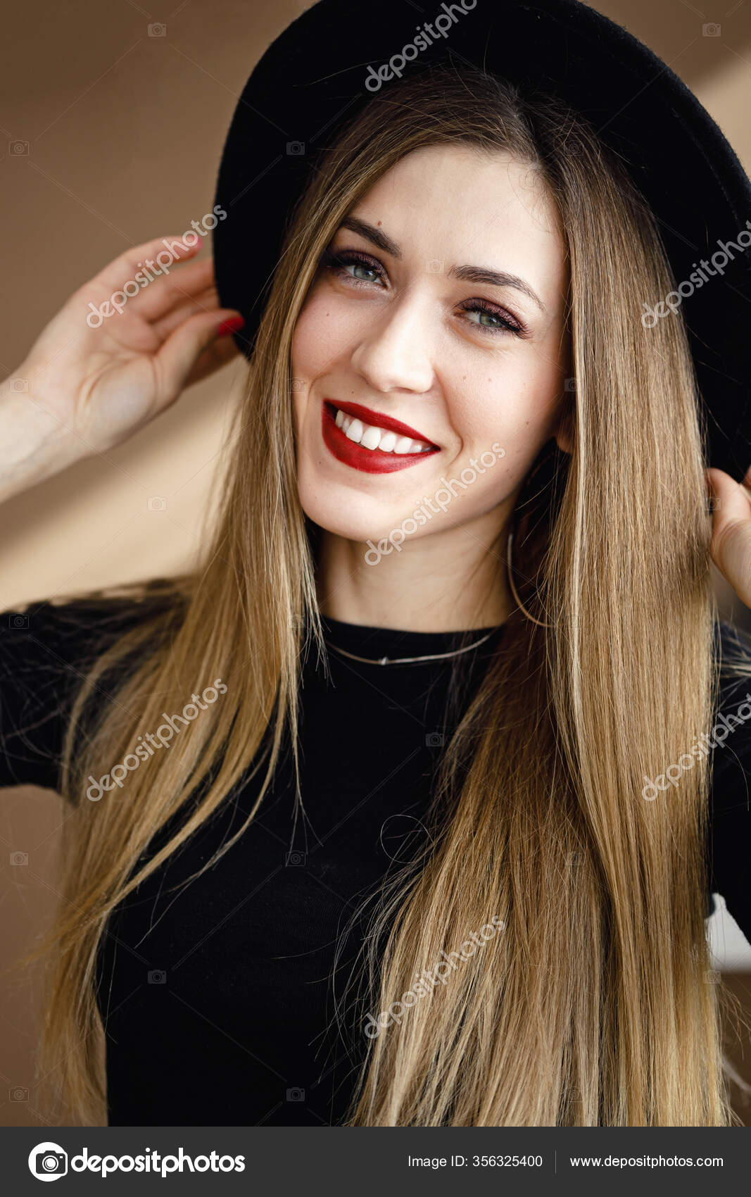 Beauty Fashion Model Girl Wearing Stylish Hat Woman Portrait Perfect ...