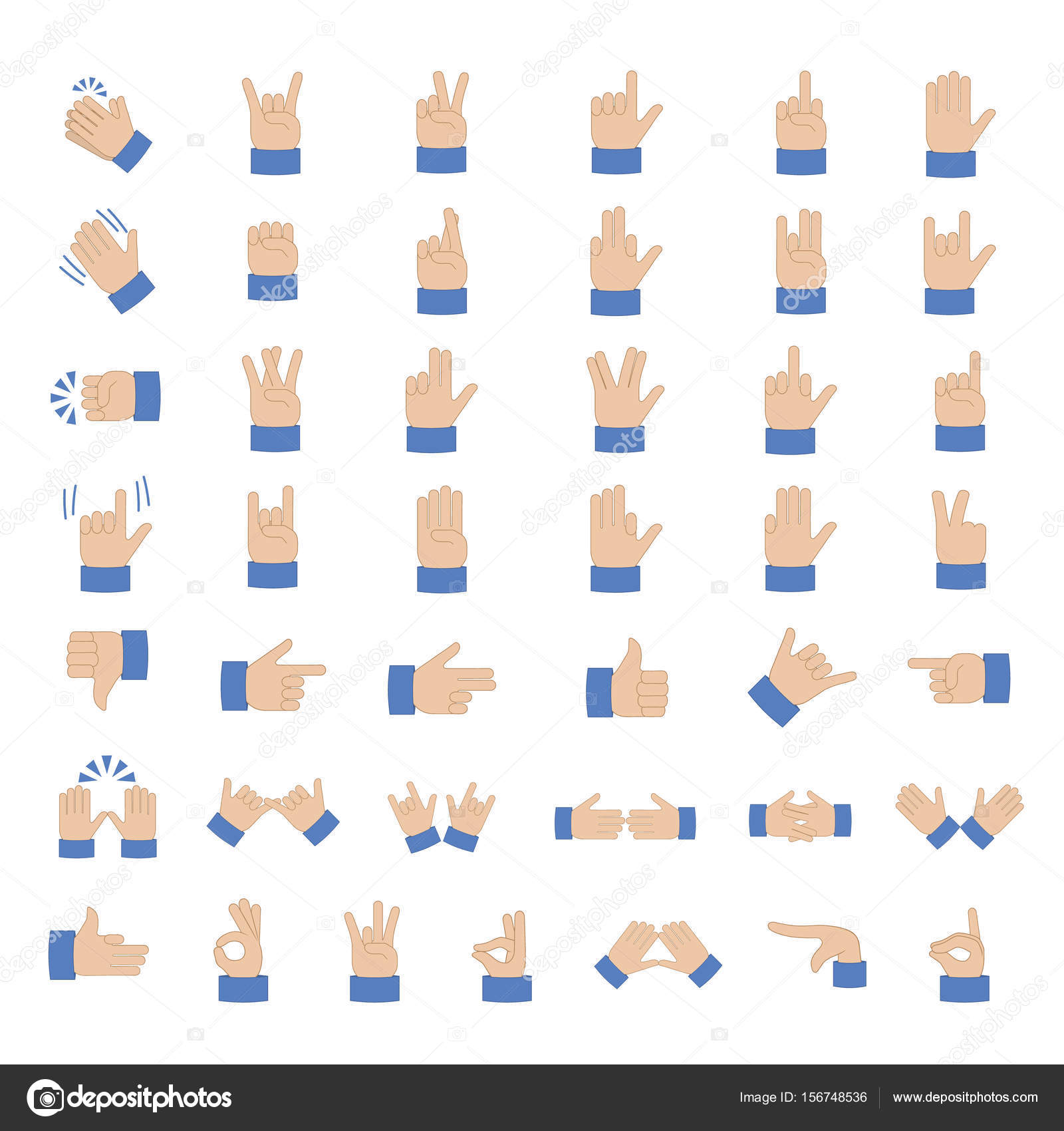 Set of hand emoticon ⬇ Vector Image by © deisgorelkin | Vector Stock ...