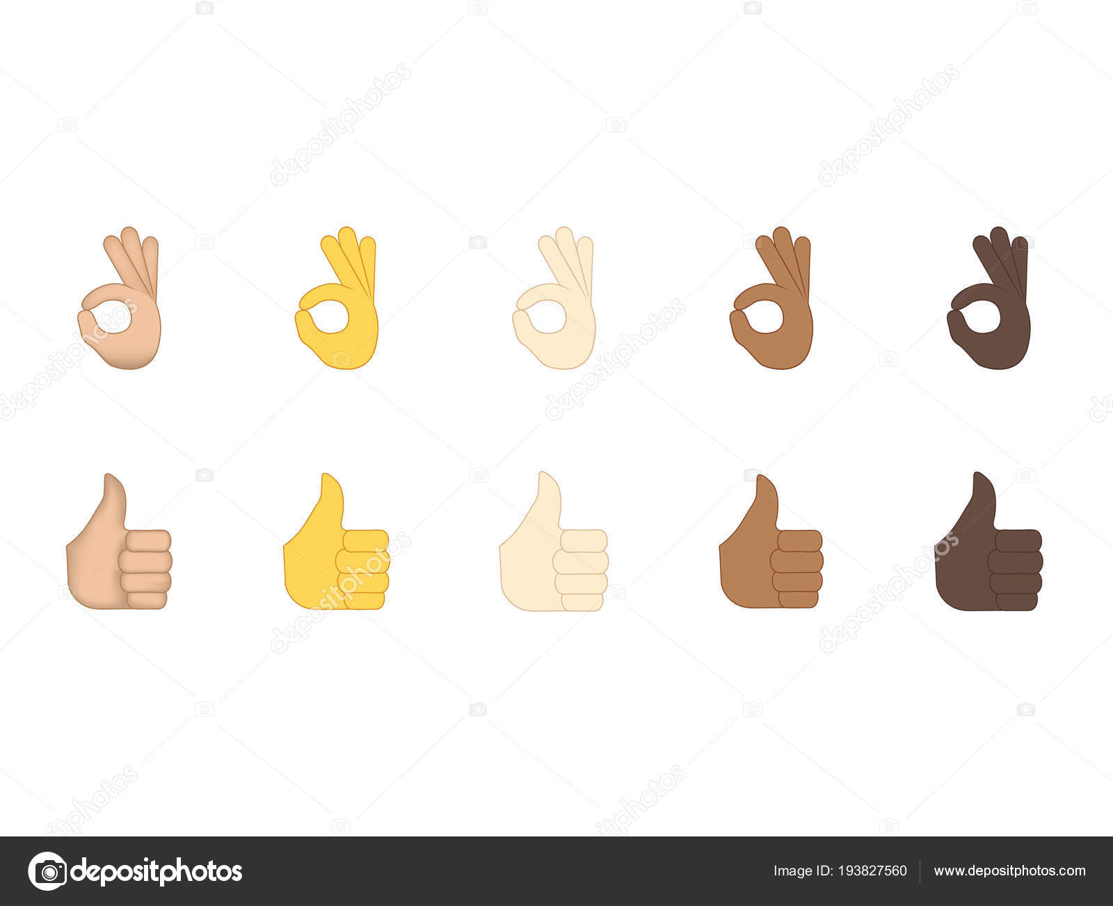 Pulgares hacia arriba y ok gesto vector emoji Vector de stock por ...