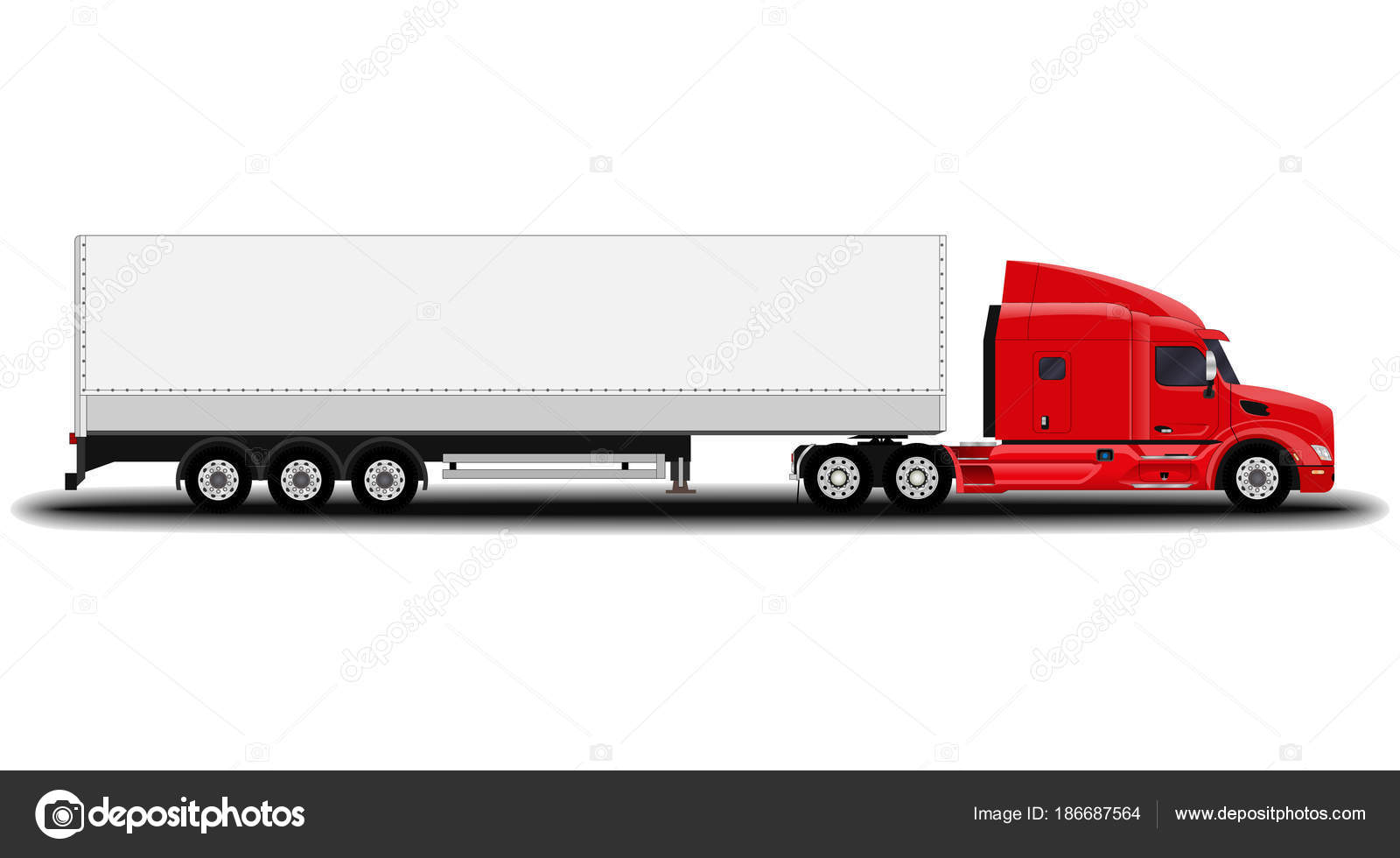Realistic Truck Side View Stock Vector by ©chel11 186687564