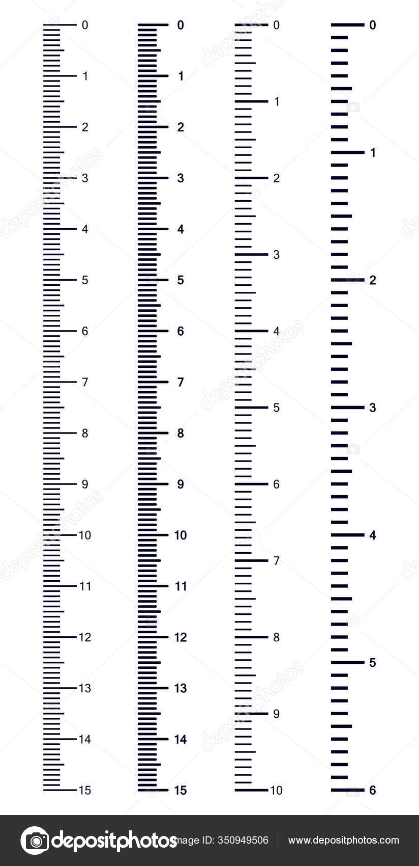 Vector Set Metric Rulers Flat Style Measuring Scales Stock Vector Image ...