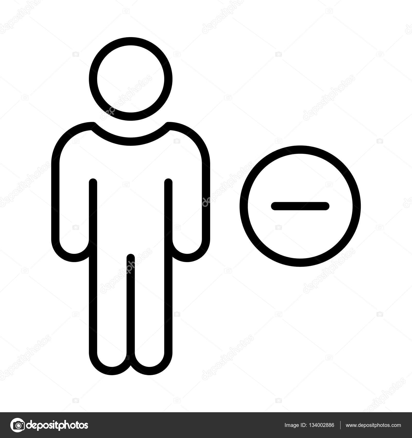 Persona con signo menos icono Vector de stock #134002886 de ...