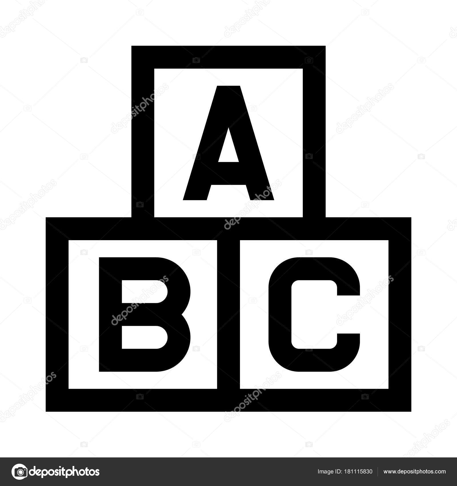 Abc Blocks Doodle Style Blocks Put Together White Background Stock ...