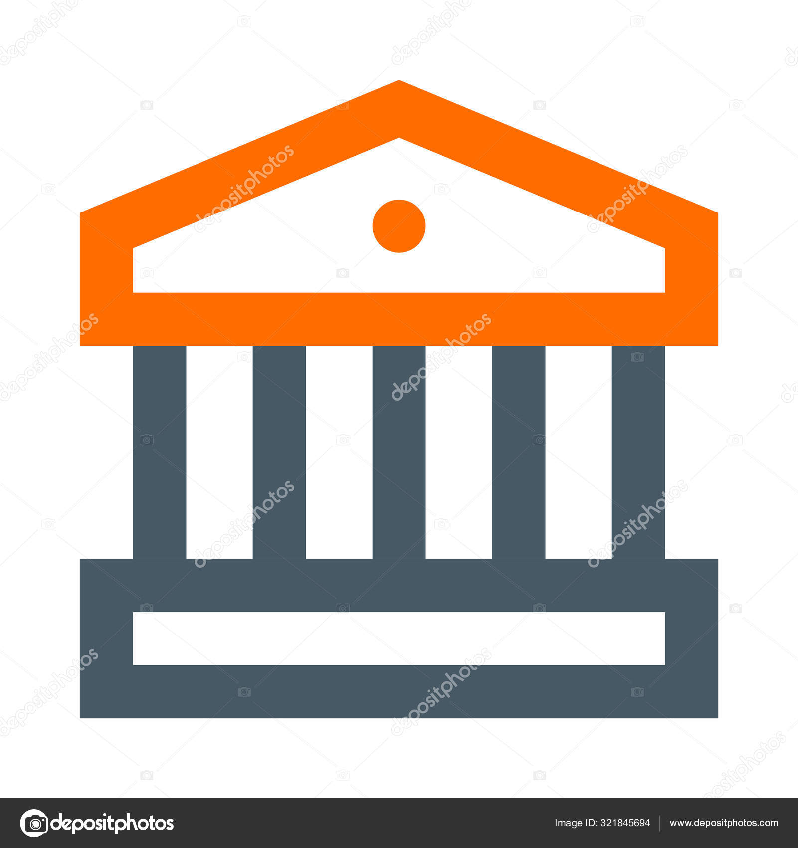 Bank Icon Flat Design Style Stock Vector by ©everydaytemplate 321845694