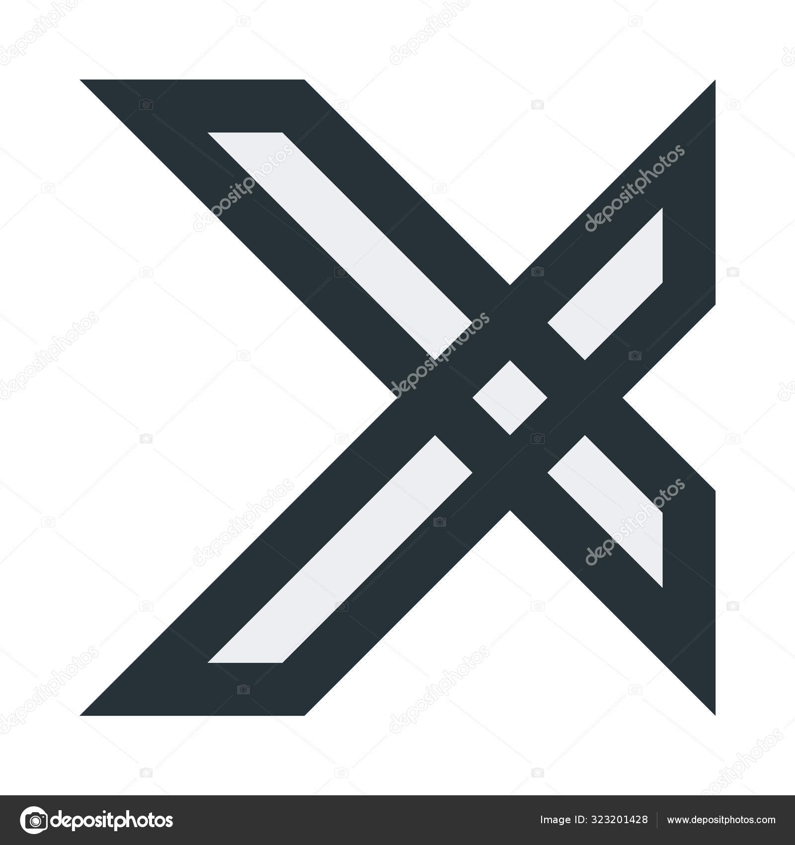Abstract Cross Made Lines Icon Flat Design Style Stock Vector Image by ...