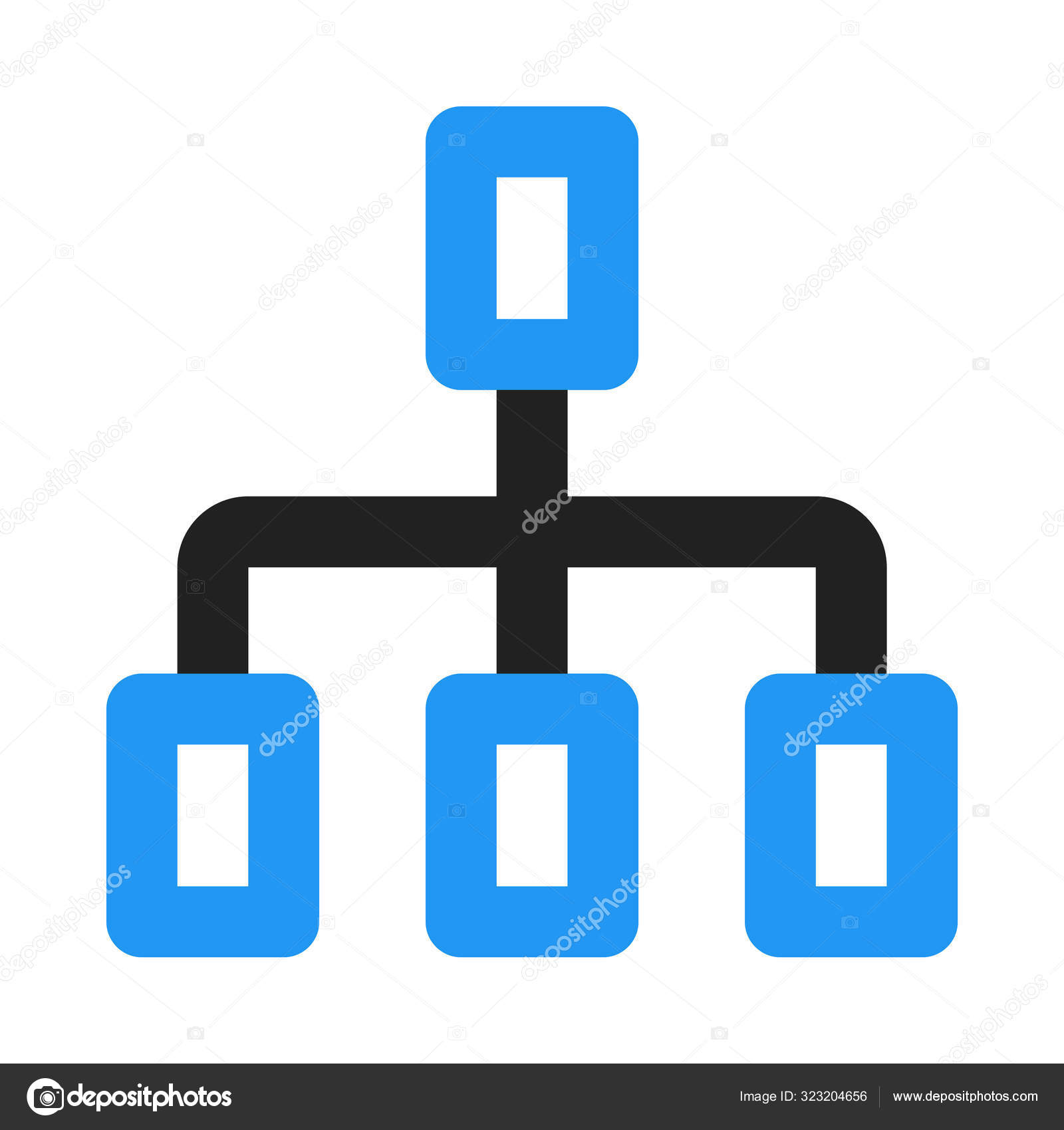 Hierarchy Chart Icon Flat Design Style Vector Illustration Stock Vector ...