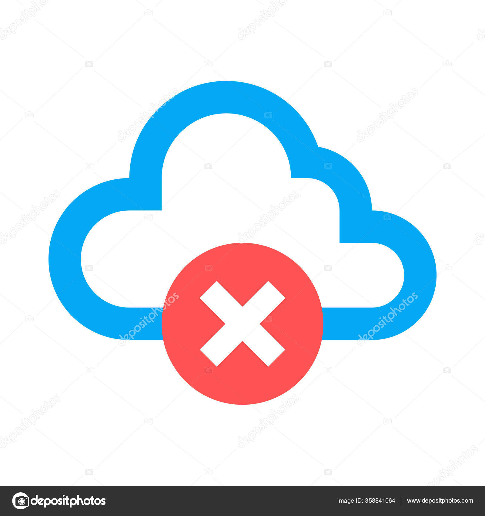 Cloud Broken Simple Icon Vector Illustration Stock Vector Image by ...