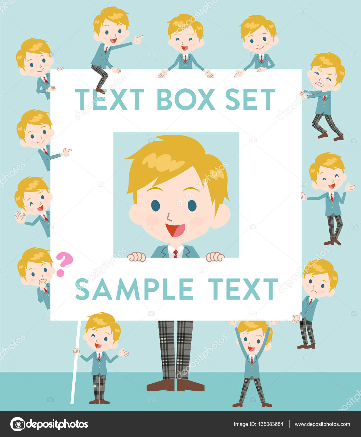School boy Caucasian text box Stock Vector Image by ©seijiroooooooooo ...