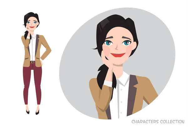 Shy Cartoon Character Girl