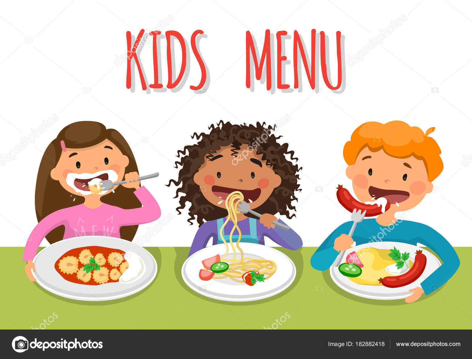 Healthy Lunch Cartoon