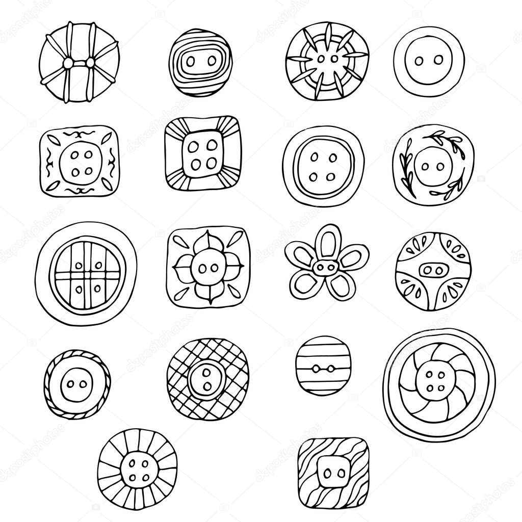 Lovely buttons coloring page — Stock Vector © SmirnovaJulia #145419001