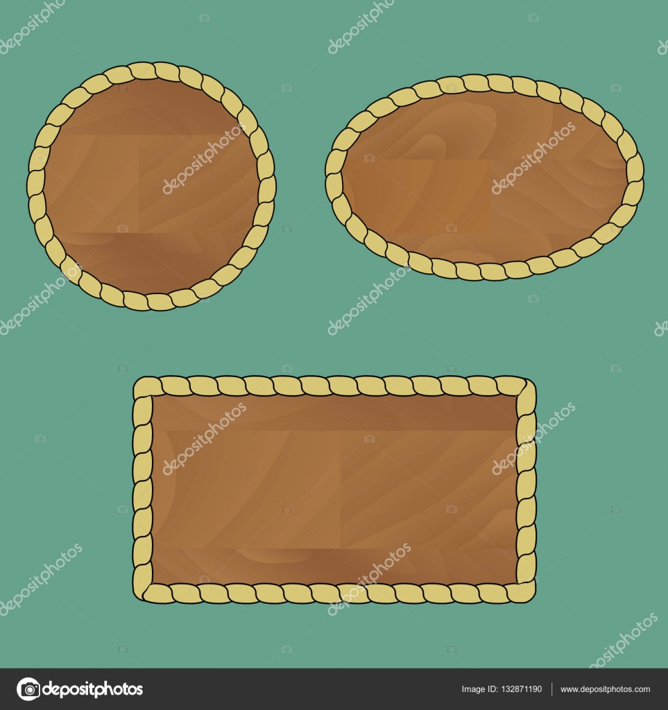 Wooden banner with rope strokes Stock Vector Image by ©09910190 #132871190