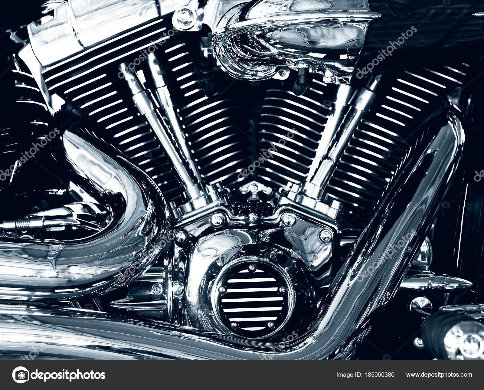 Chrome Plating Type Motorcycle Engine Detailed — Stock Photo ...