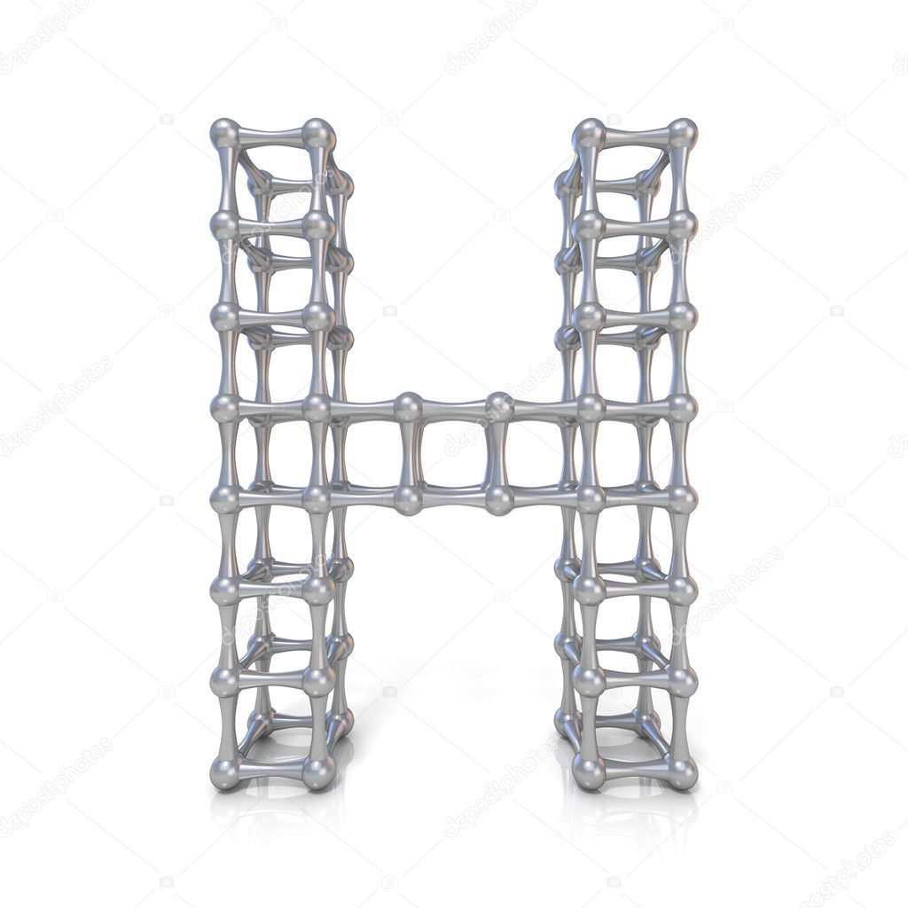Metal lattice font letter H 3D — Stock Photo © djmilic #126726834