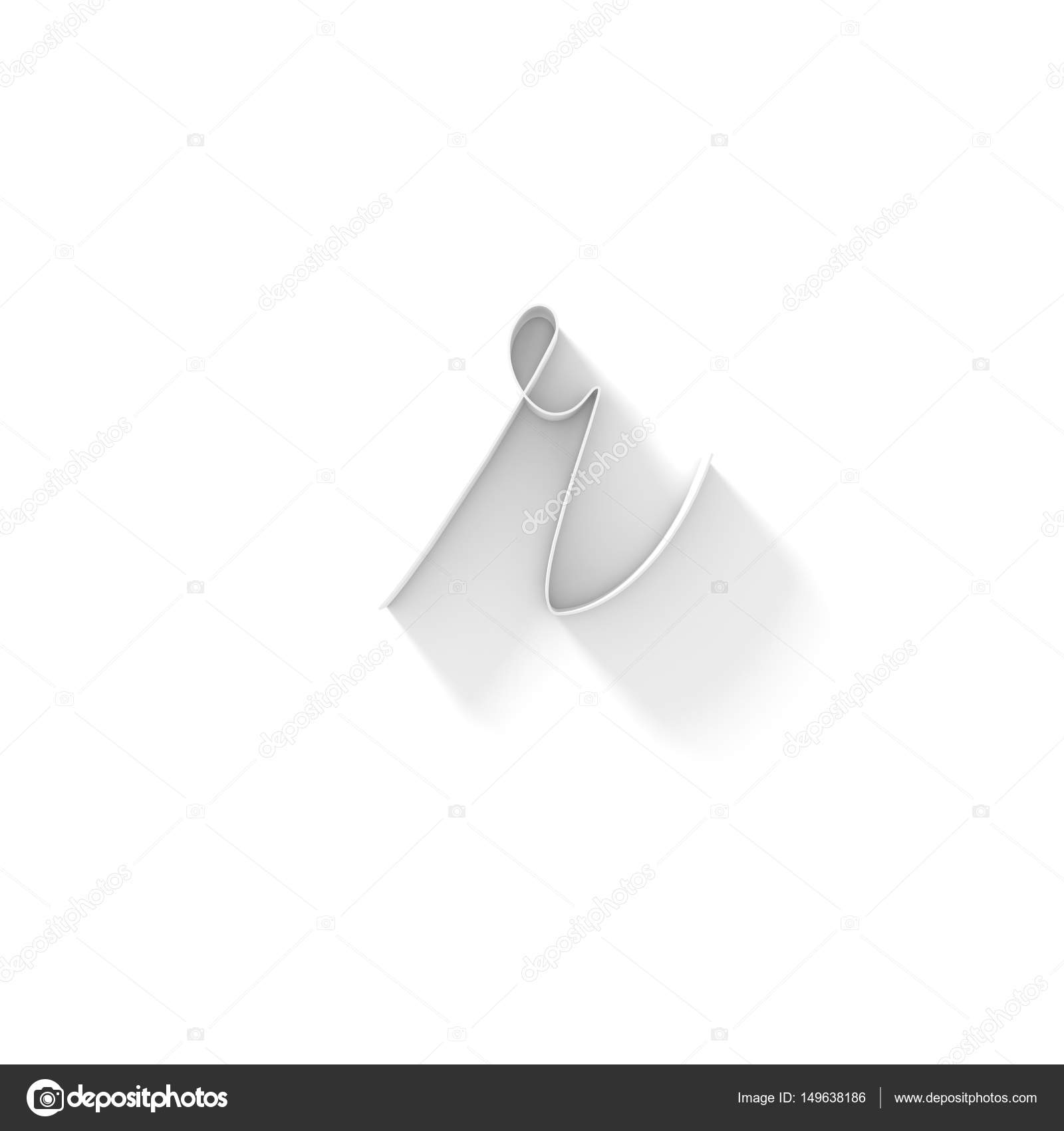 Long shadow handwritten font LETTER R 3D — Stock Photo © djmilic #149638186