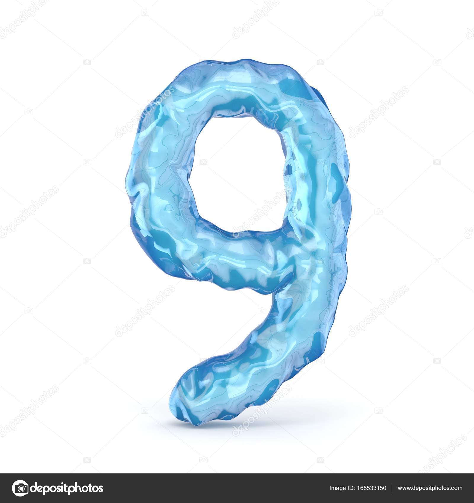 Ice font number 9 NINE 3D — Stock Photo © djmilic #165533150
