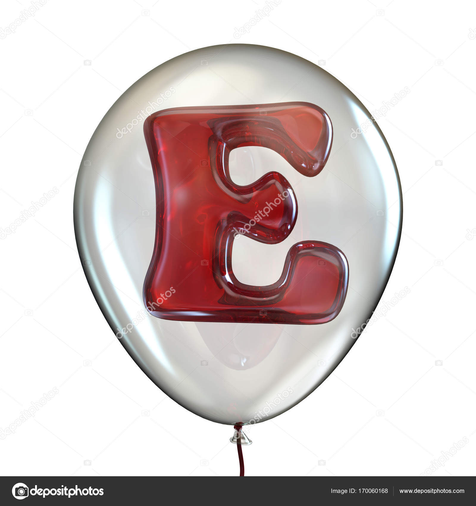 Letter E in transparent balloon 3D Stock Photo by ©djmilic 170060168