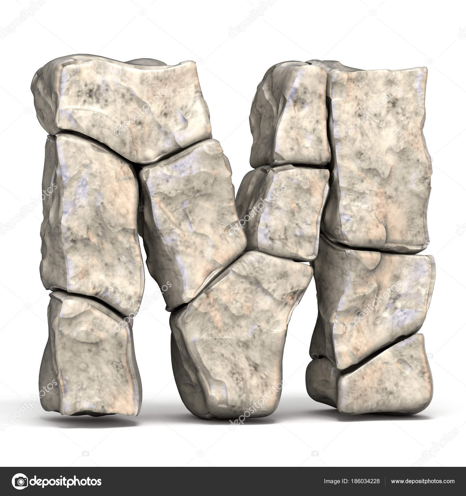 Stone font letter M 3D — Stock Photo © djmilic #186034228