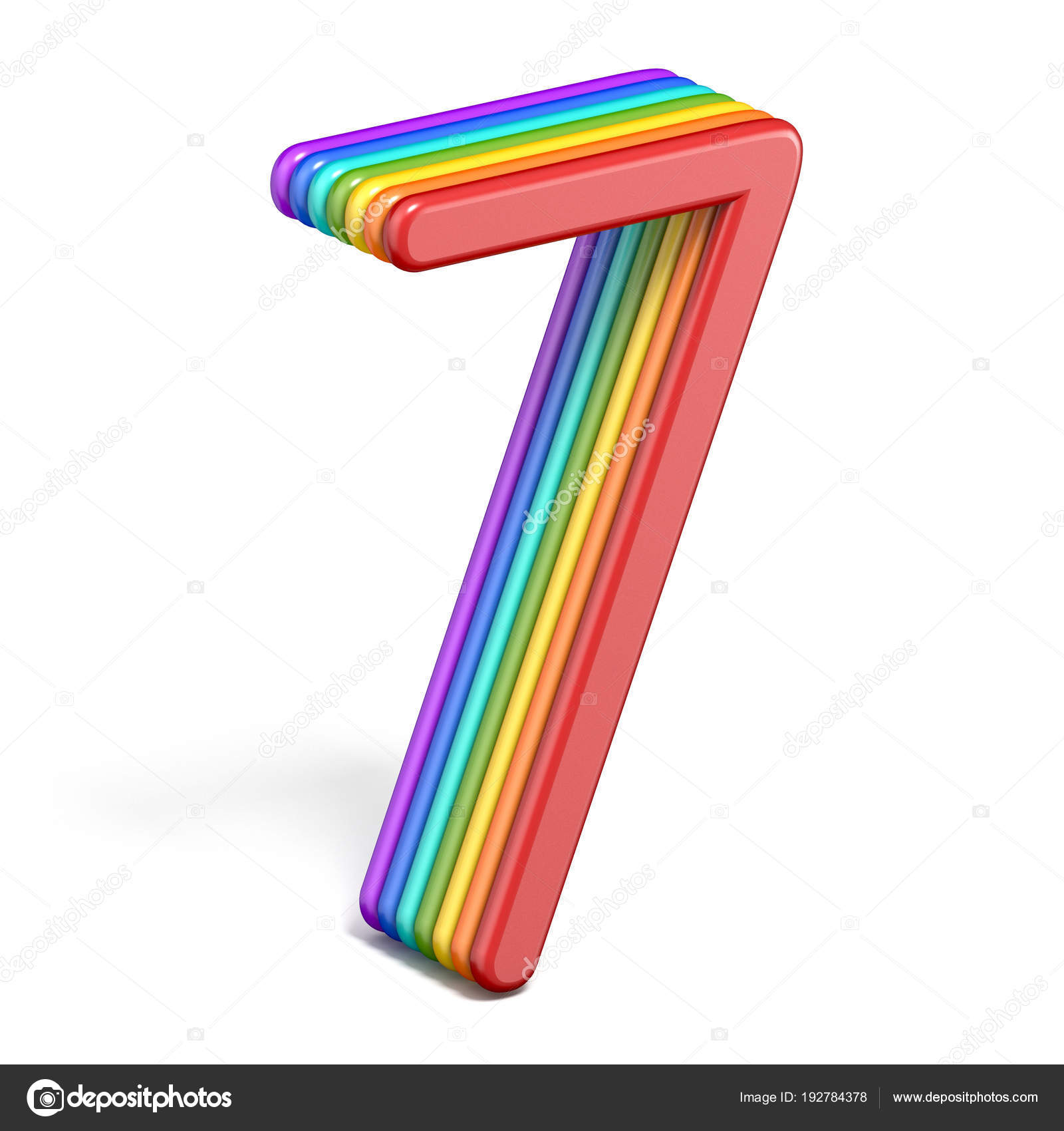 Rainbow font number 7 SEVEN 3D Stock Photo by ©djmilic 192784378