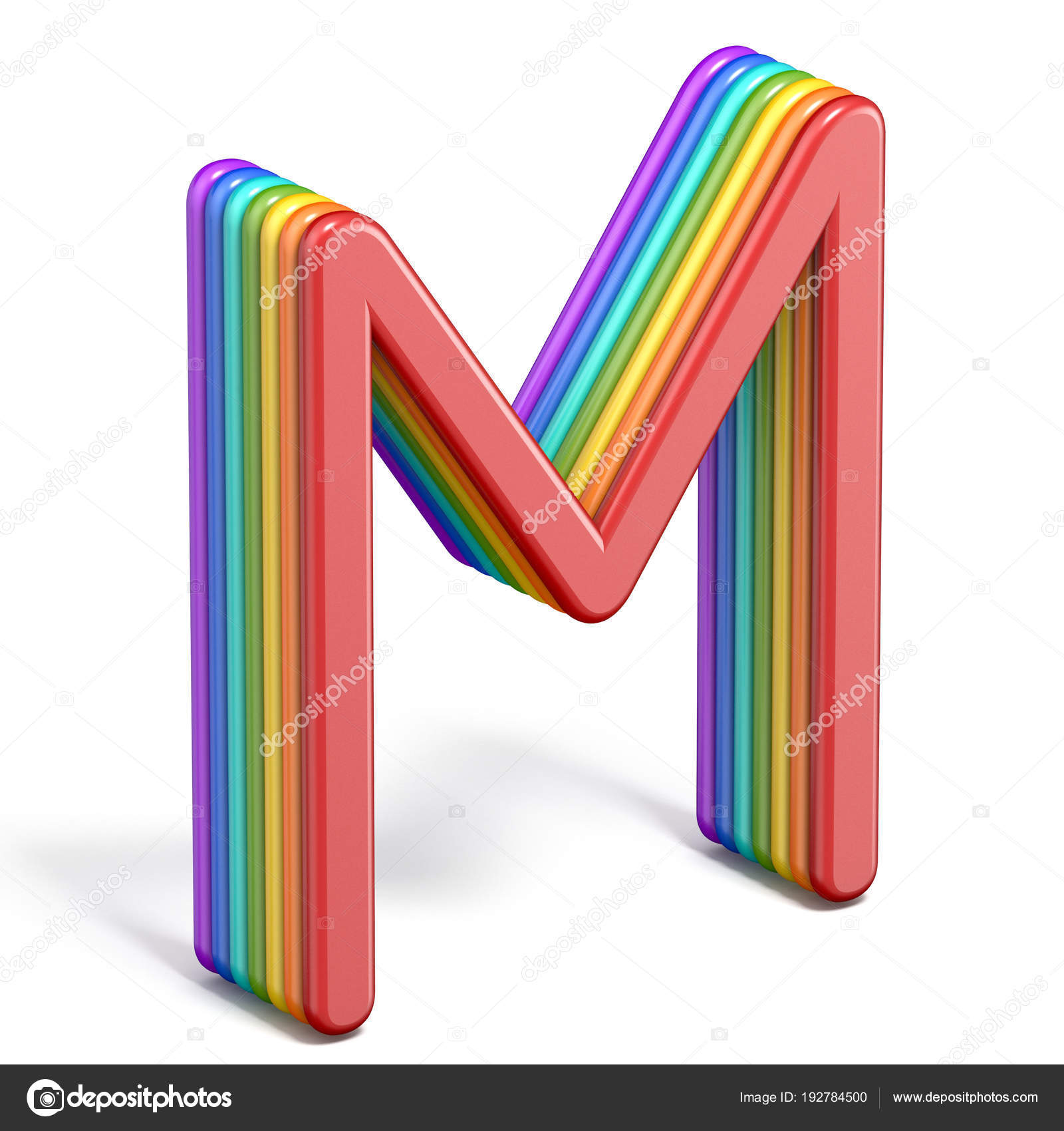 The Letter M In Rainbow
