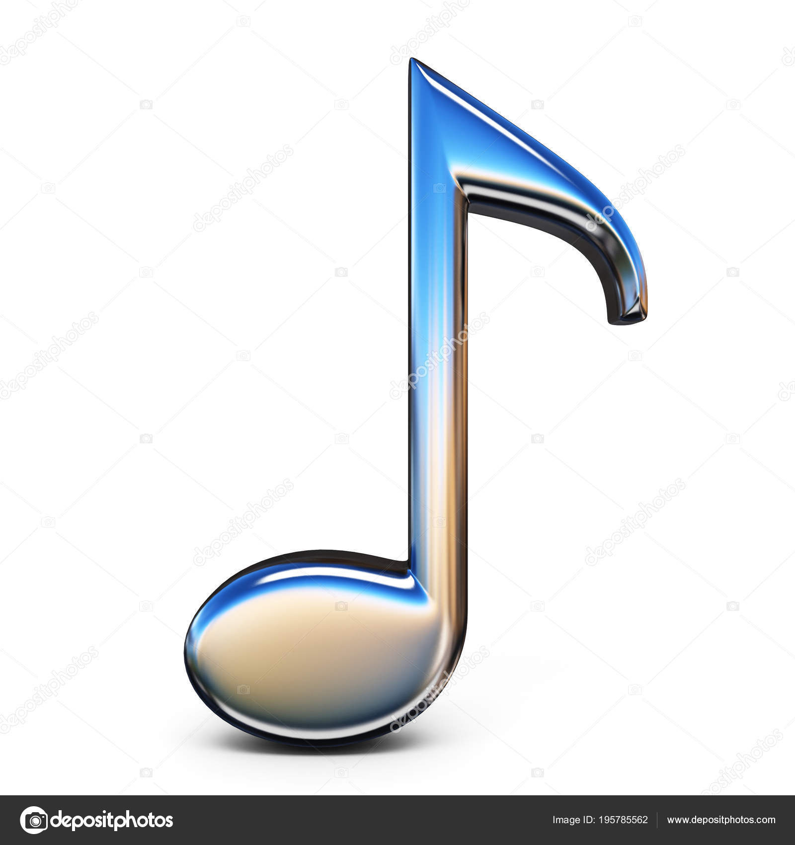 Music Sign Eighth Note Rendering Illustration Isolated White Background ...