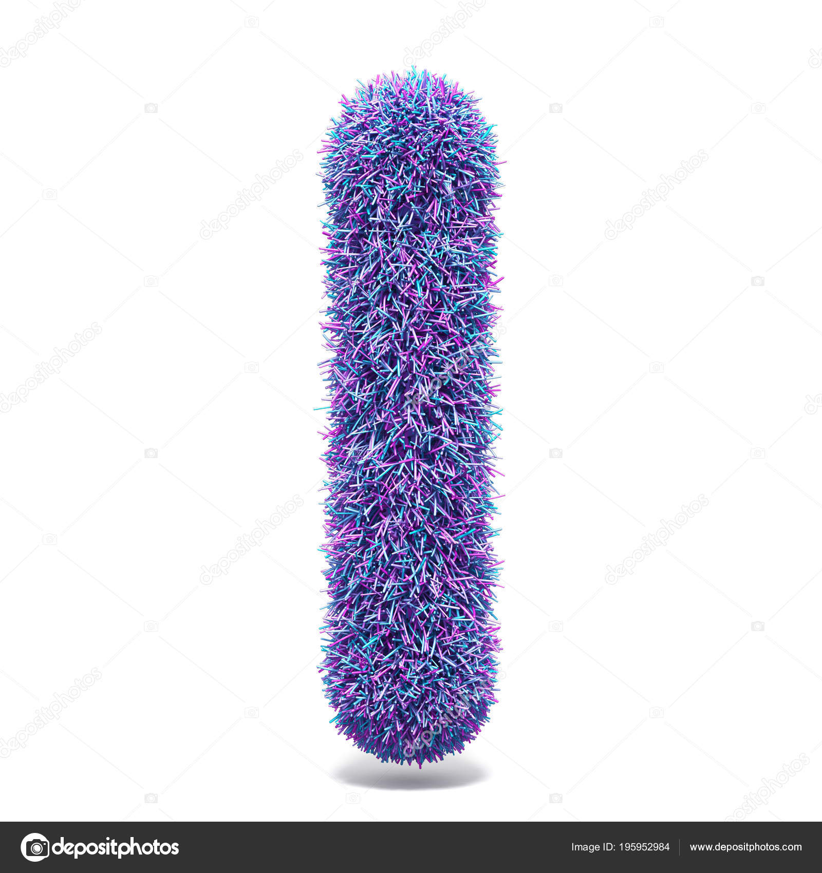 Purple Faux Fur Letter Render Illustration Isolated White Background ...