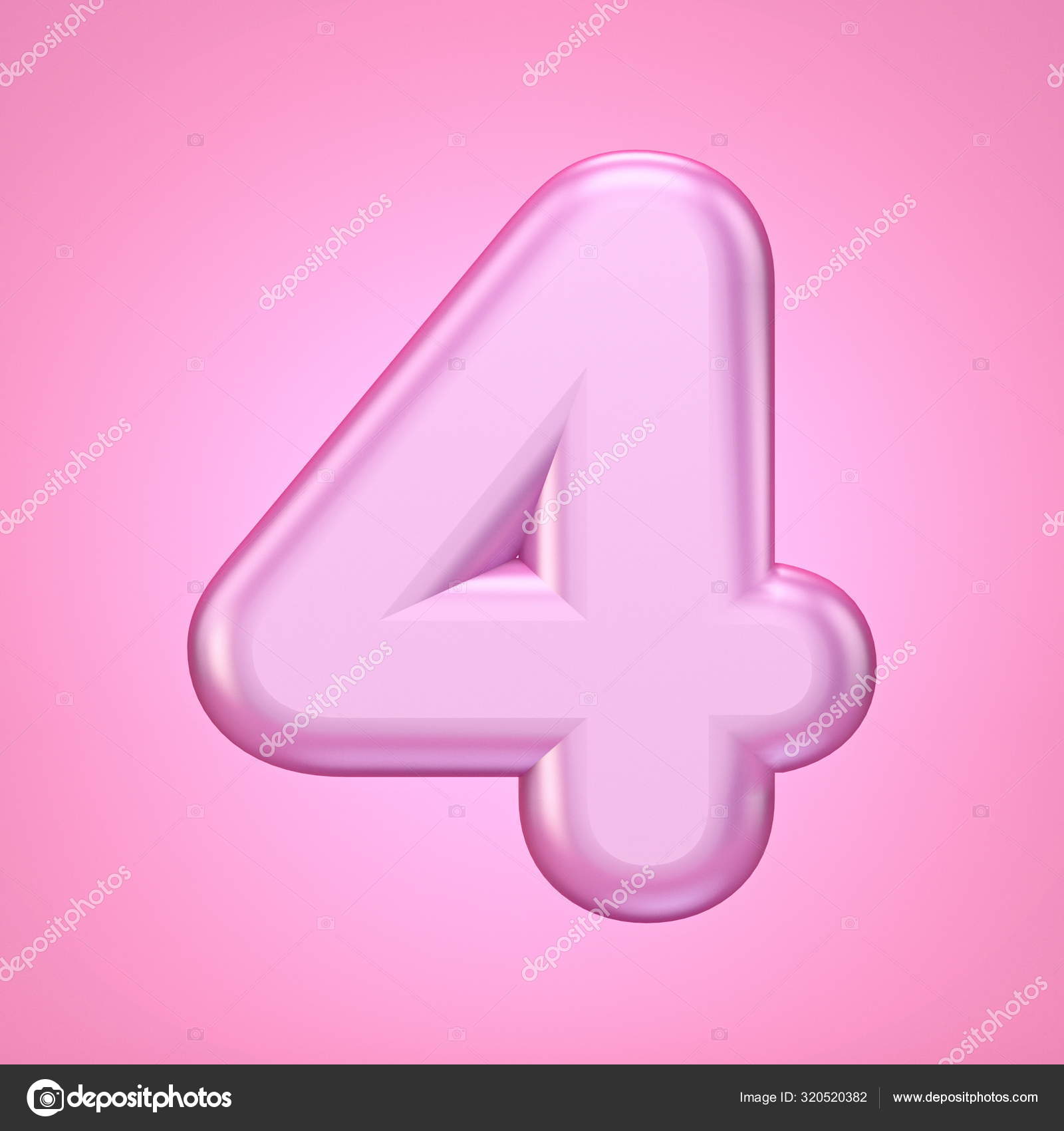 Pink font Number 4 FOUR 3D Stock Photo by ©djmilic 320520382