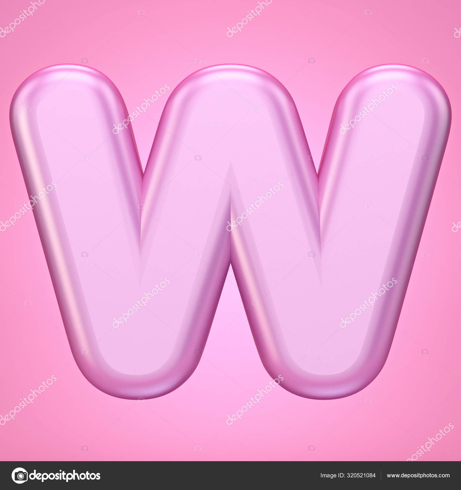 Pink font Letter W 3D Stock Photo by ©djmilic 320521084
