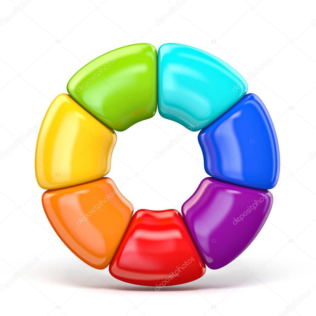 Diagrama circular colorido Ilustración de representación 3D aislada ...