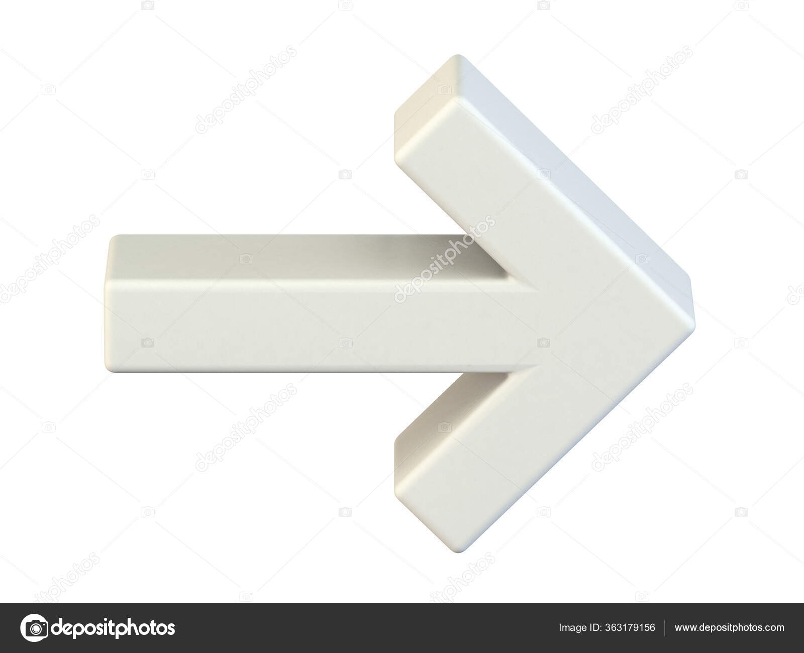 Simple White Right Arrow Icon Render Illustration Isolated White ...