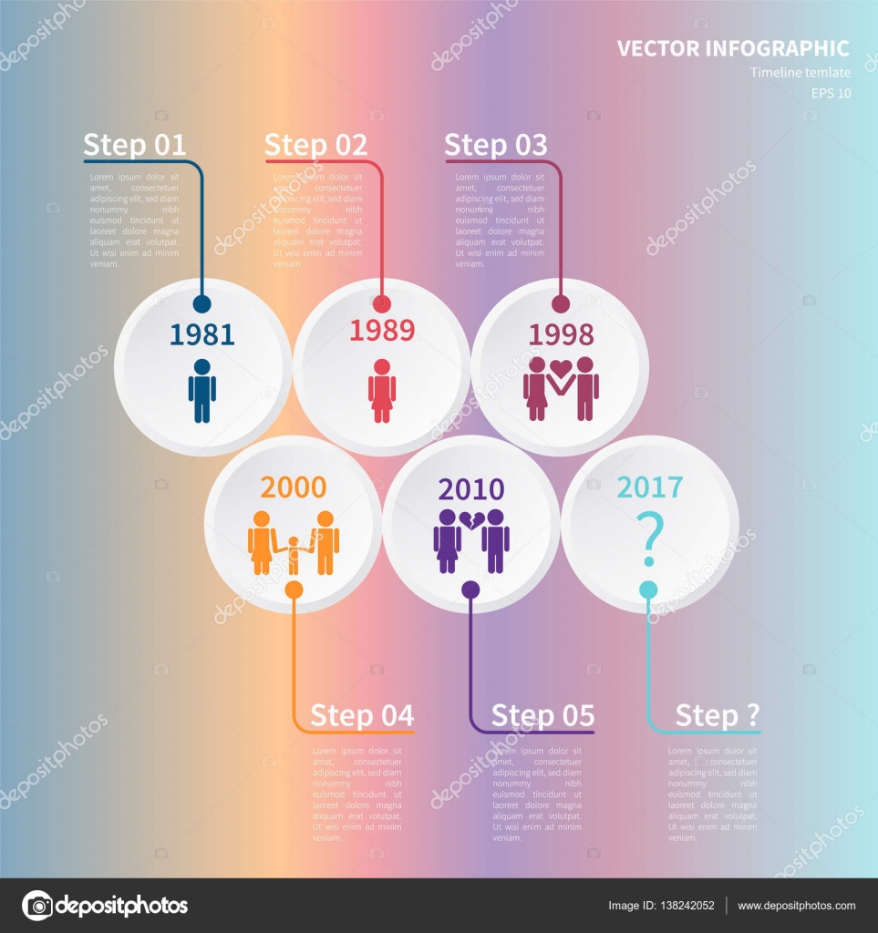 Infographic template, timeline relationship Stock Vector Image by ...