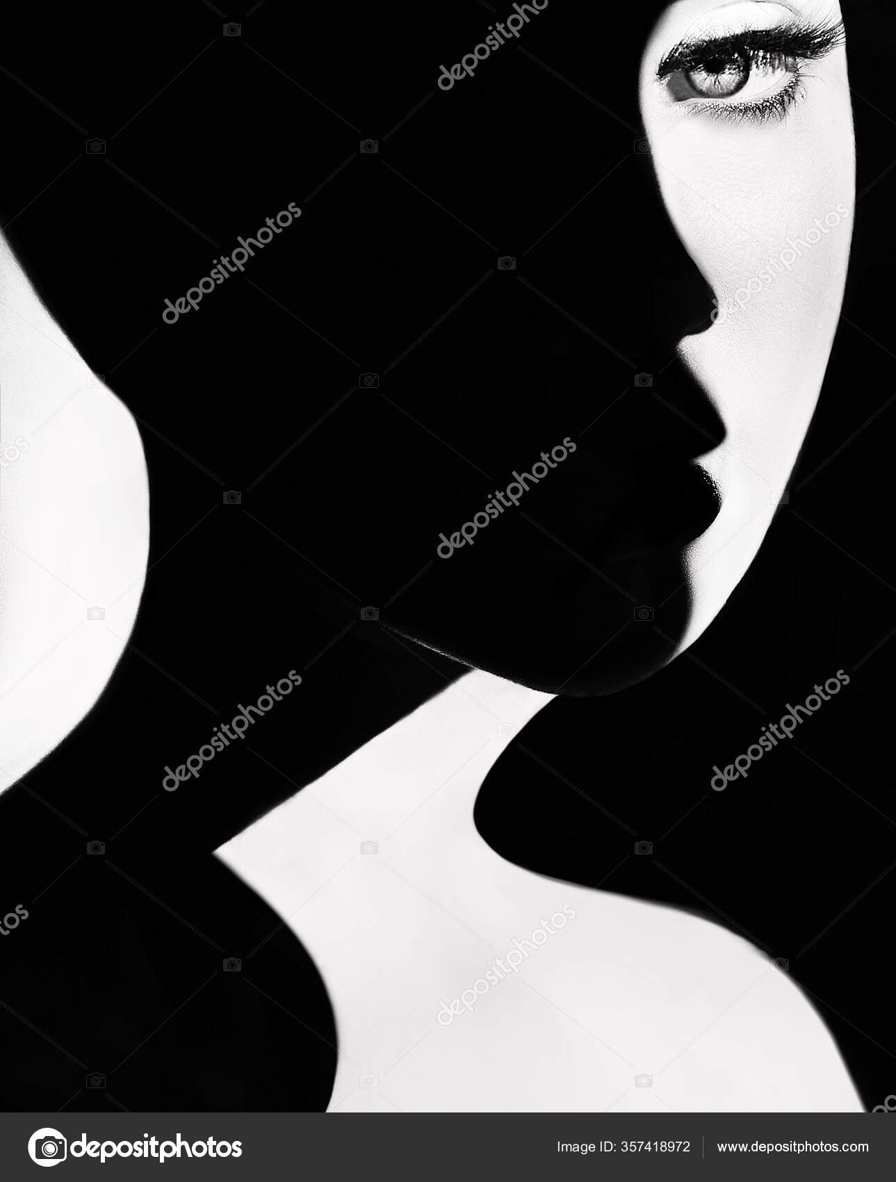 Black And White Face High Contrast