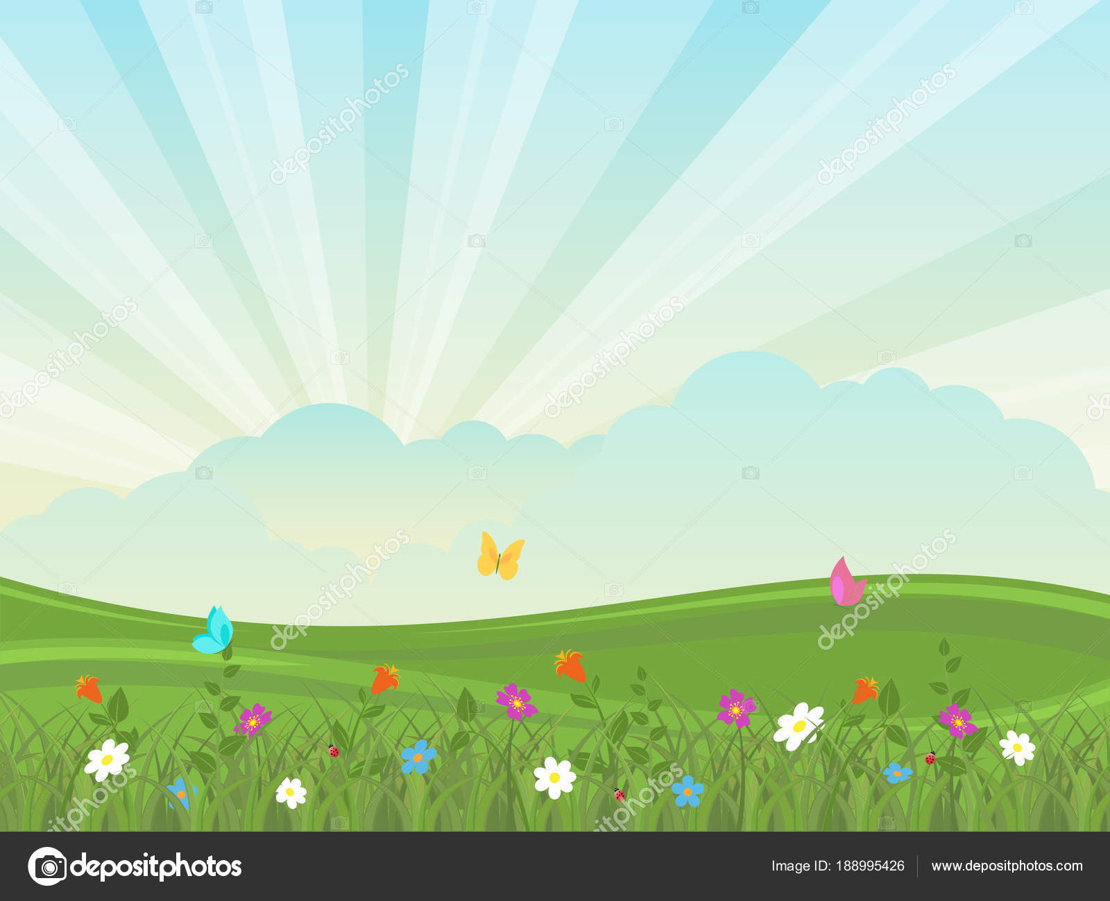 Paisaje primavera Vector de stock #188995426 de ©sanchesnet1@gmail.com