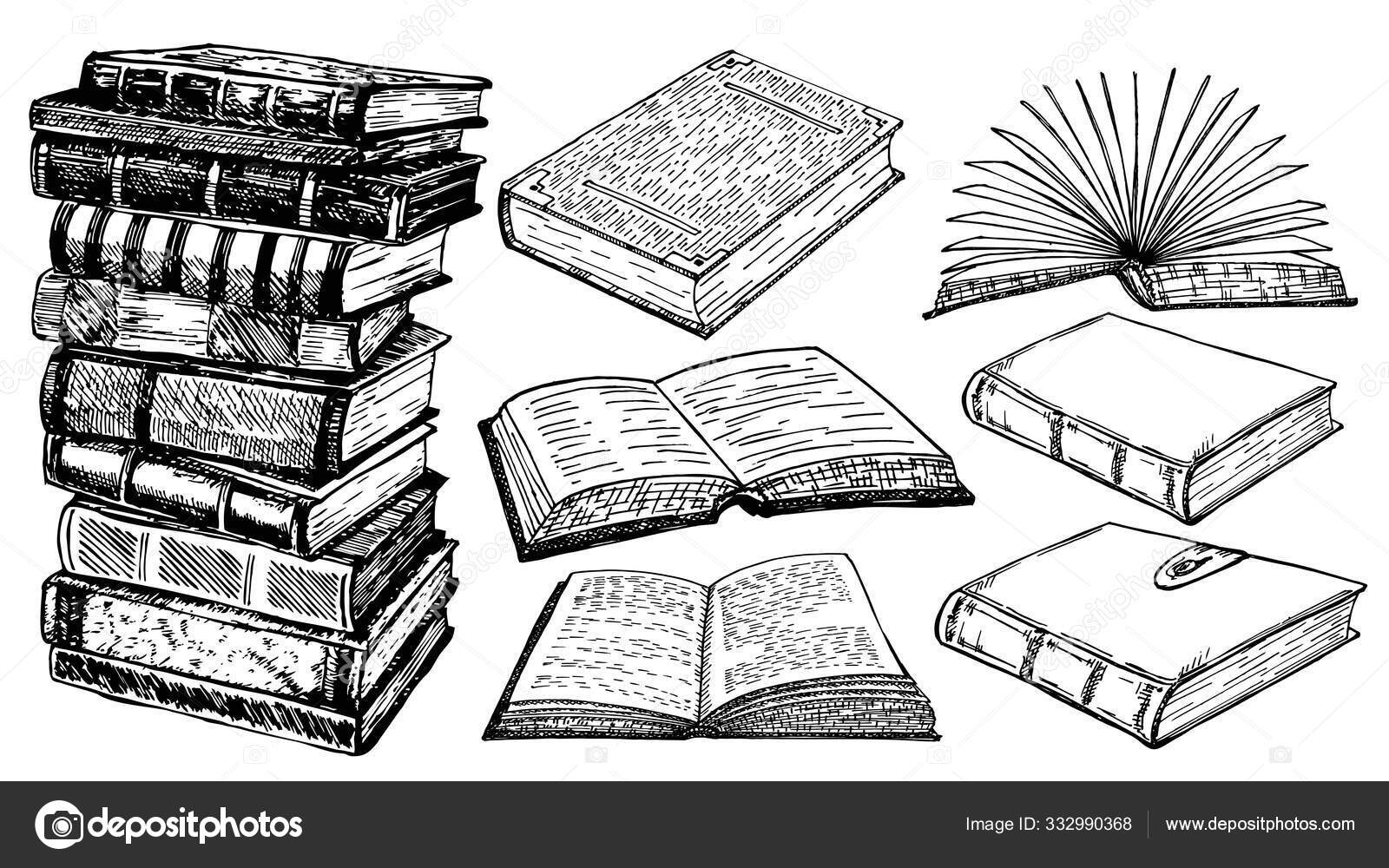 Pile Of Books Drawing