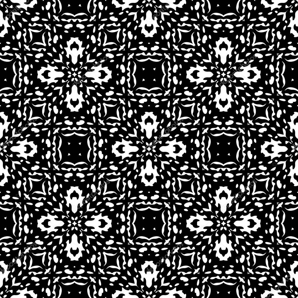 Black and White Seamless Ethnic Pattern. Tribal — Stock Vector ...