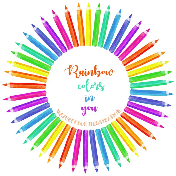 Card template, frame border with watercolor stationery objects Stock ...