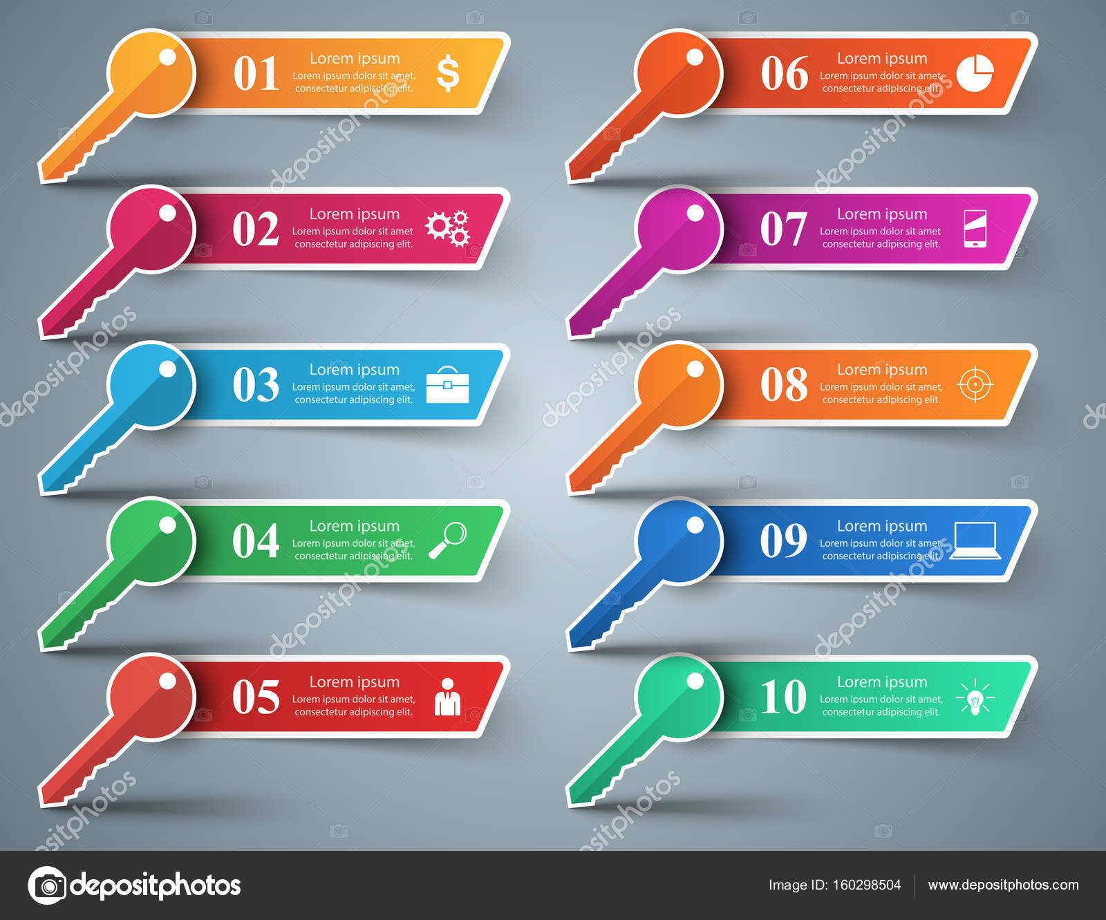Infographic illustration. Key icon. Stock Vector by ©rwgusev 160298504