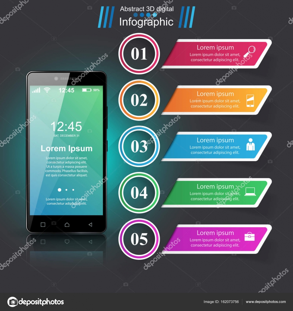 3D infographic. Smartphone icon. Stock Vector by ©rwgusev 162073756
