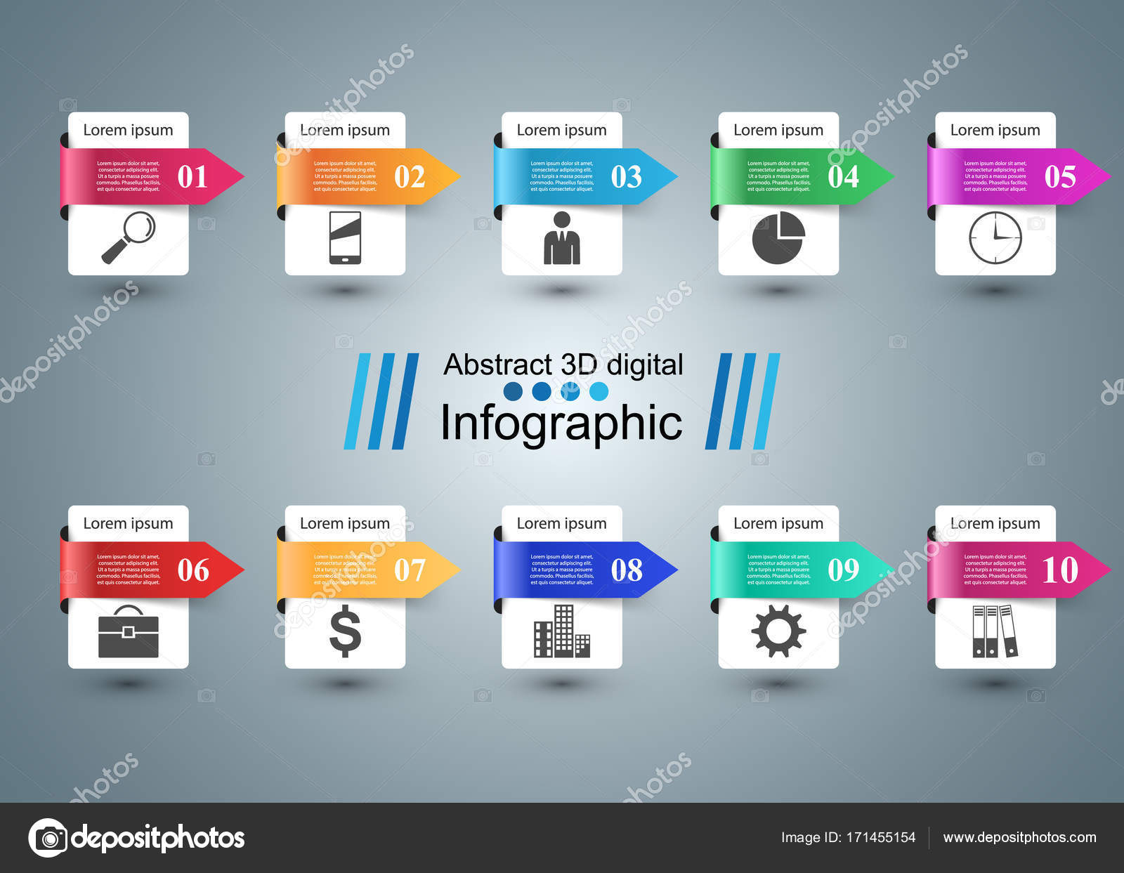Infographic design. List of 10 items. Stock Vector by ©rwgusev 171455154