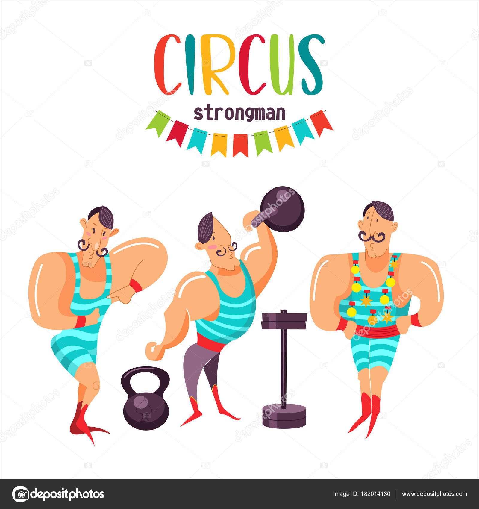Circus Strong Man Cartoon