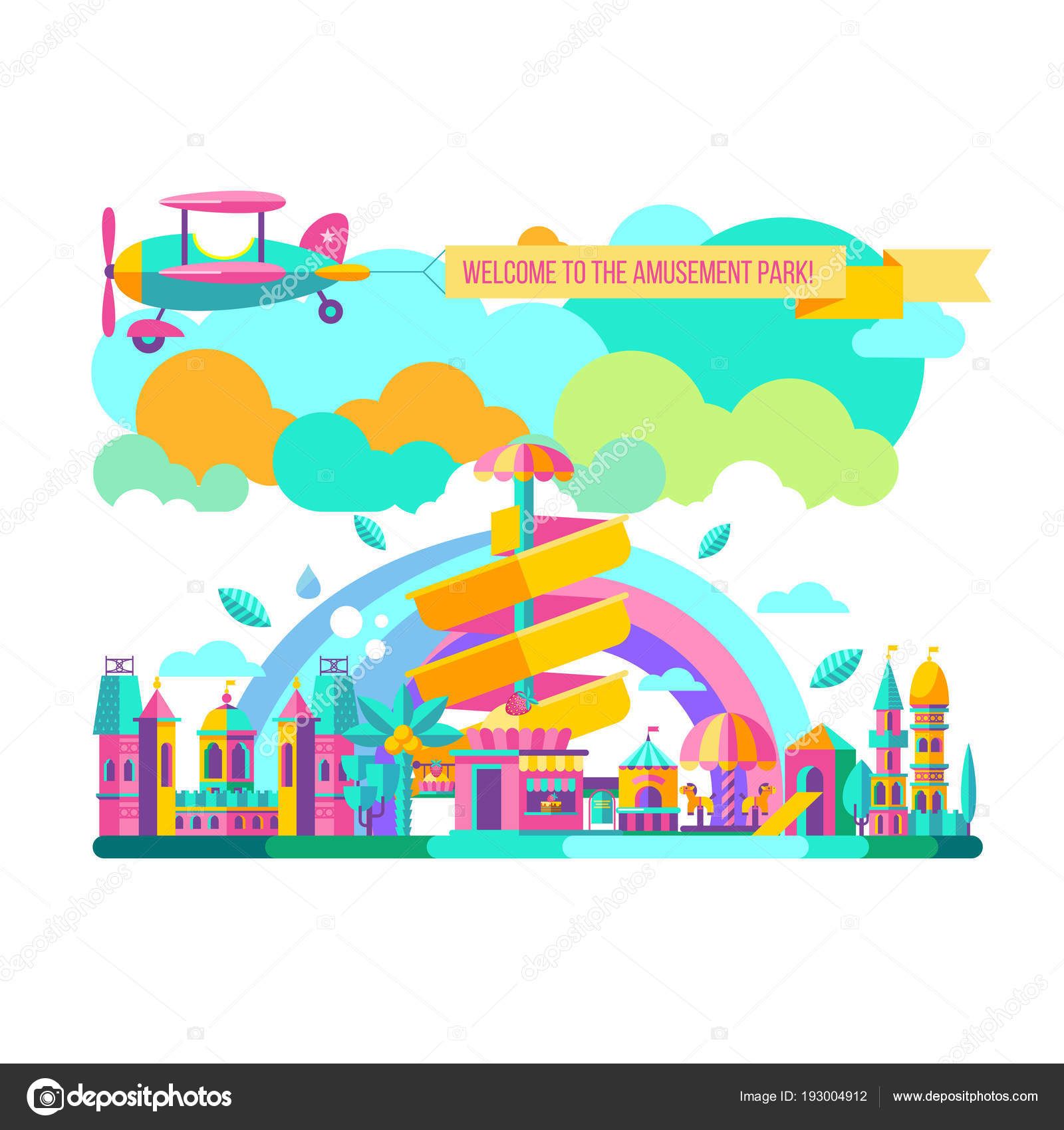 Family Amusement Park Clip Art