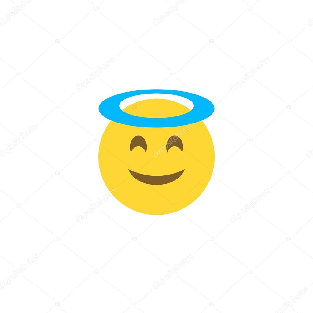 Flat style emoticon emoji angel — Stock Vector © Flower_Travelin_Man ...