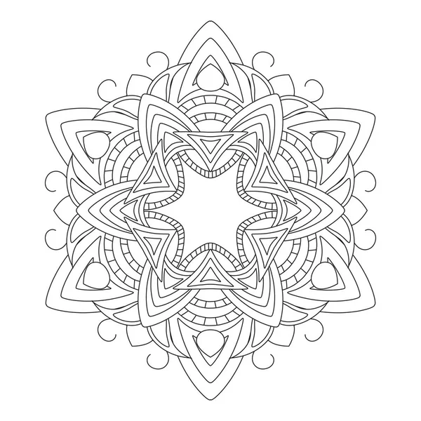 Mandala Illustration For Adult Coloring — Stock Vector © Rijal 107009474