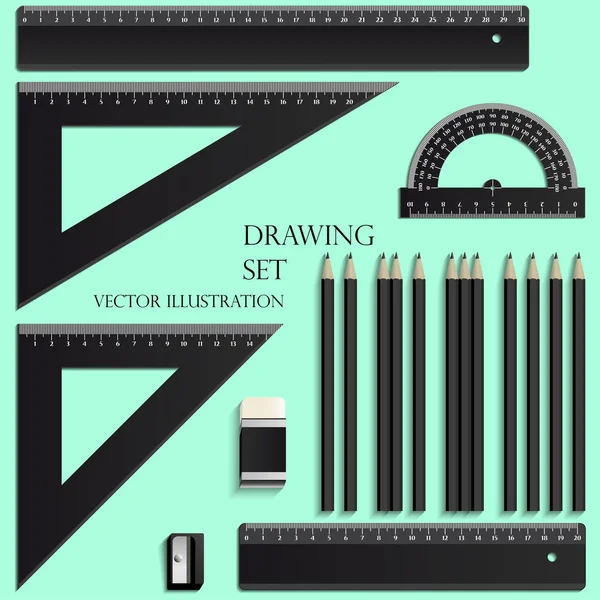 Set of Rulers and A Protactor on White Background Stock Vector Image by ...