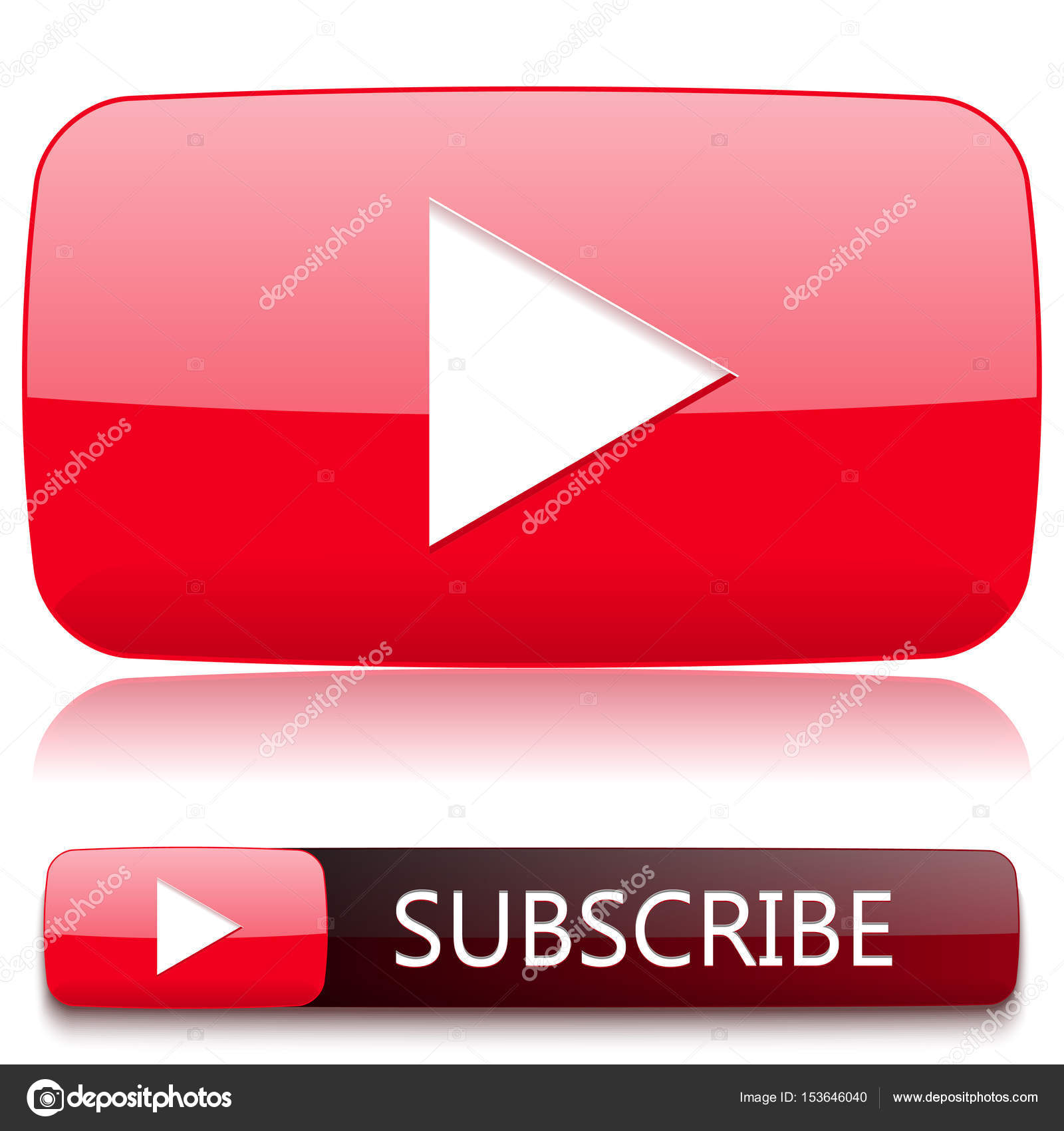 Play button for video player and a button to subscribe Stock Vector ...
