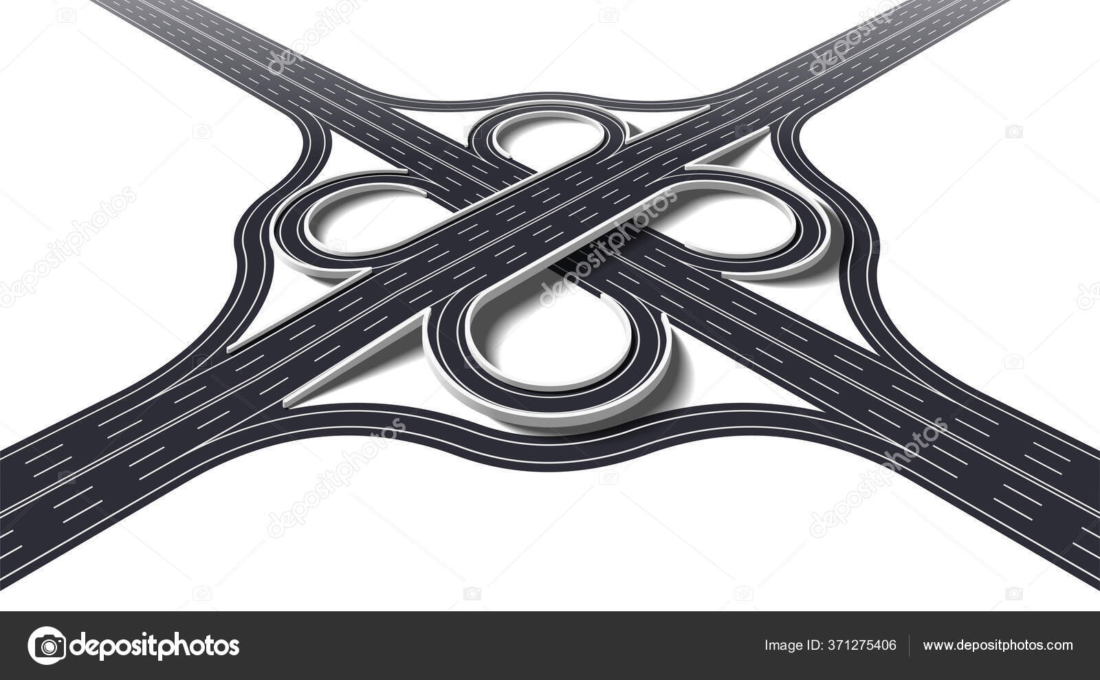 Cloverleaf Interchange Two Level Perspective Four Way Interchange Loop ...