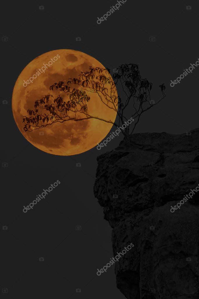 Super moon at stonehenge of Thailand — Stock Photo © DSom #130530638