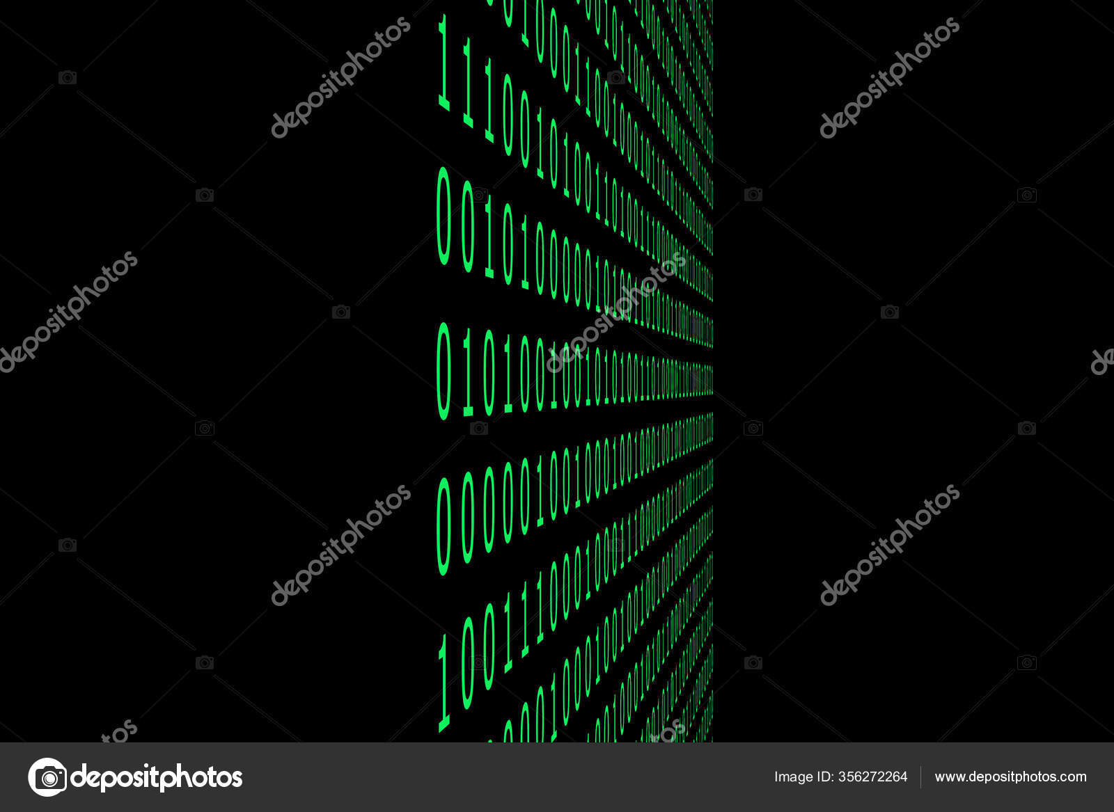 Green Binary Code Black Background — Stock Photo © DSom #356272264