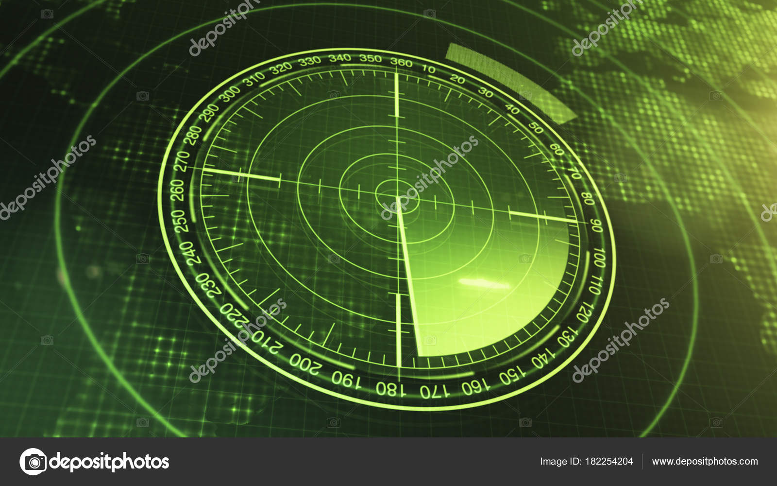 Sonar Screen For Submarines And Ships. Radar Sonar With Object On Map ...